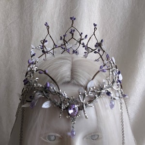 Reign of the Enchanted Forest Tiara - Silver Charms - Etsy
