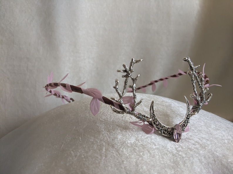 Dreamy Pink Moon Woodland Tiara With Branches - Etsy