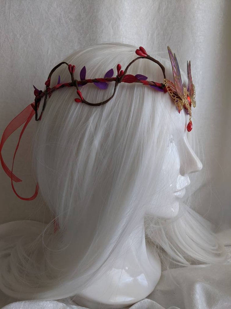 Enchanted Fire Faerie Woodland Tiara - Etsy