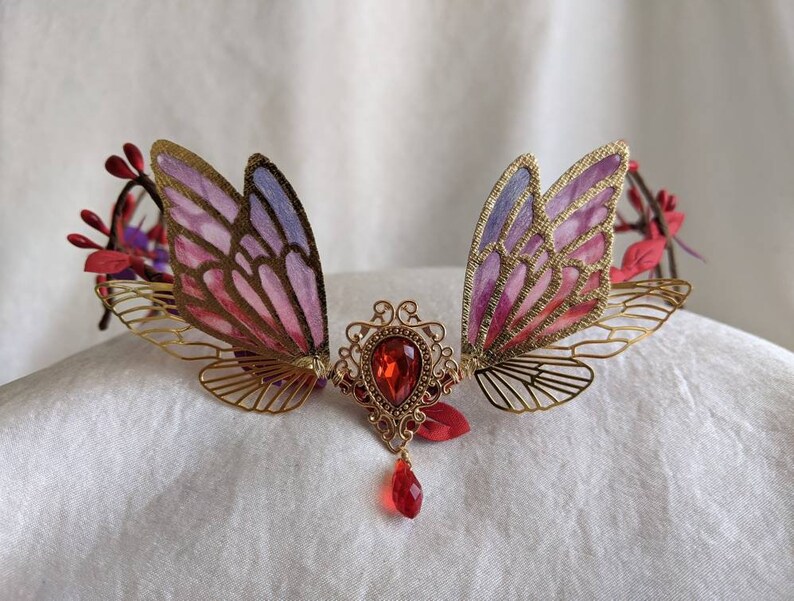 Enchanted Fire Faerie Woodland Tiara - Etsy