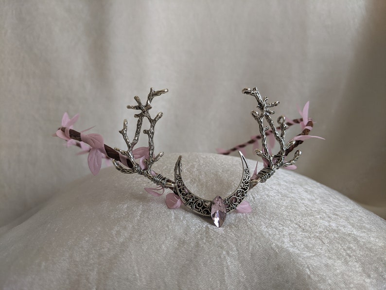 Dreamy Pink Moon Woodland Tiara With Branches - Etsy