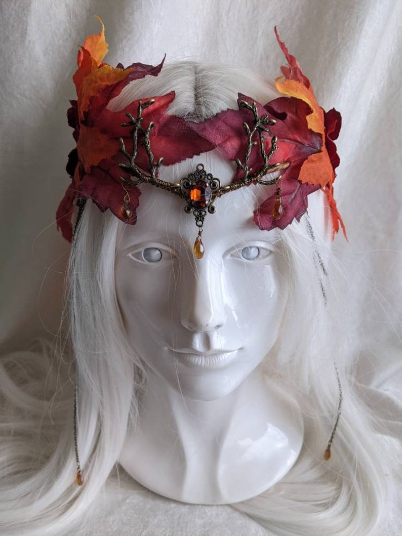 Autumnal Burgundy and Orange Tiara - Etsy