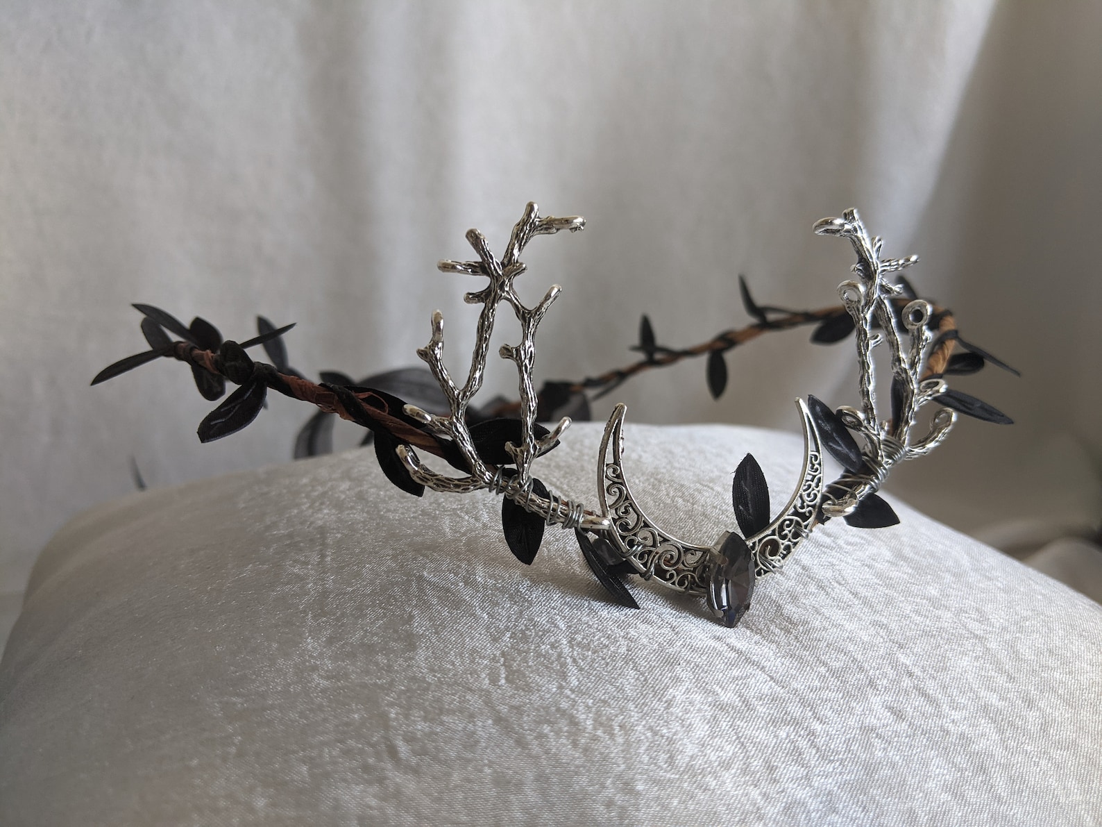 Black Moon Woodland Tiara With Branches - Etsy