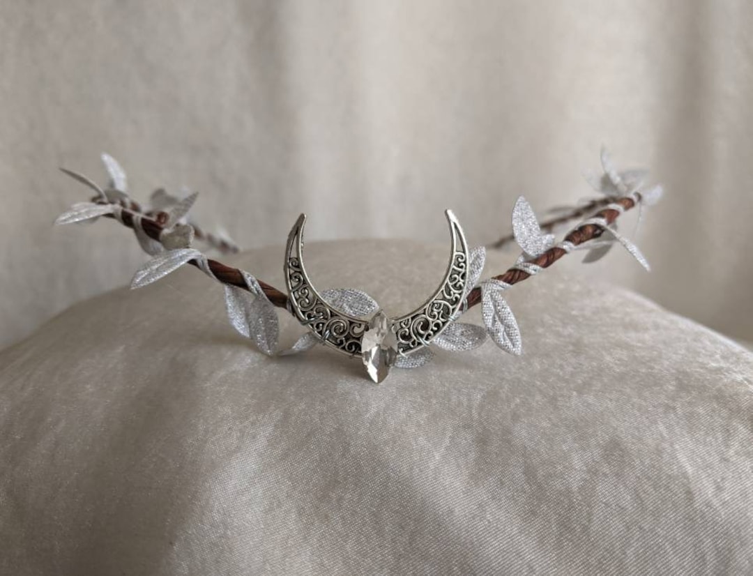 Silver Moon Woodland Tiara - Etsy