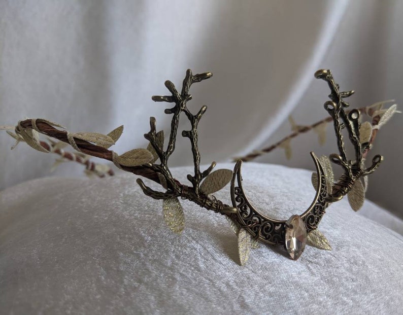 Champagne Moon Woodland Tiara With Branches - Etsy