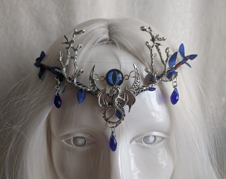 The Dragon's Magic Woodland Tiara With Branches and Drop Crystals - Etsy