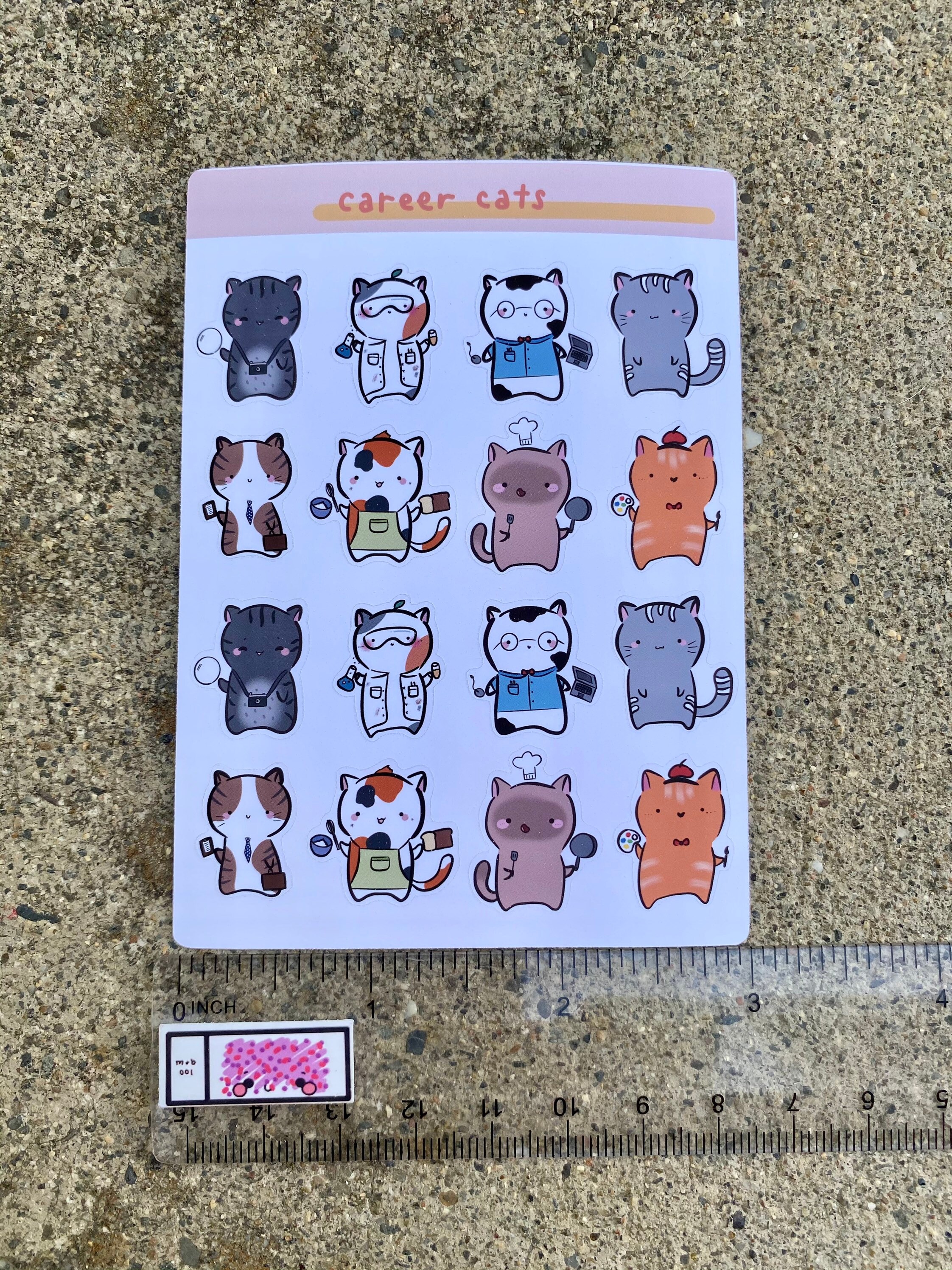 Cute Career Cats Planner Sticker Sheet Kawaii Kitties Job - Etsy