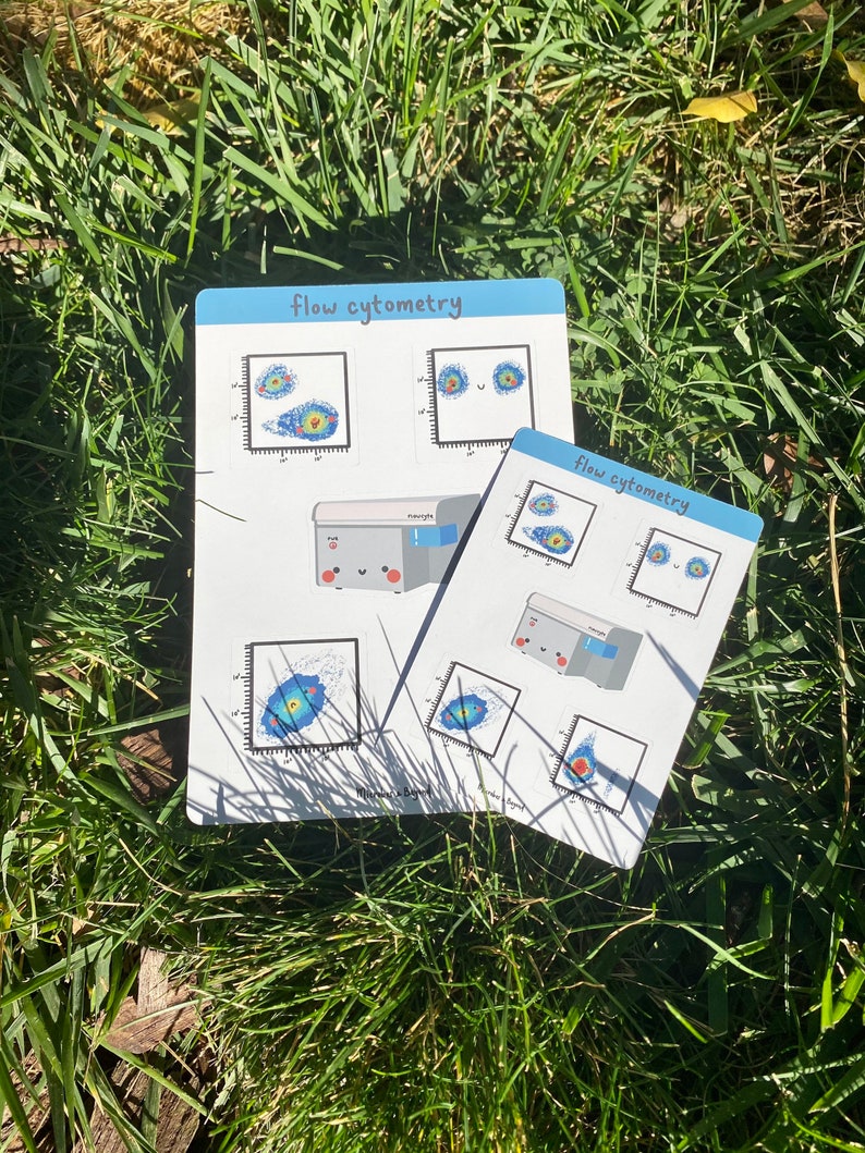 Cute Flow Cytometer and Dot Plot Sticker Sheet Flow | Etsy