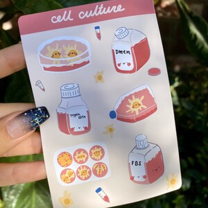 Cute Eukaryotic Cell Culture Sticker Sheet ~ Kawaii Science Planner ...