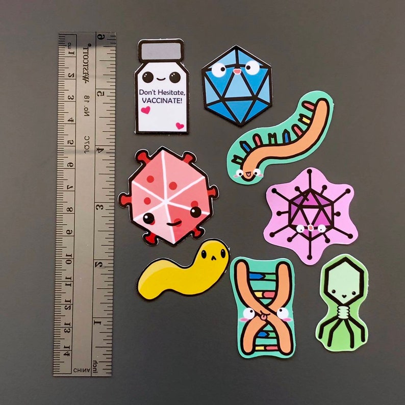 Cute Virus Sticker Set - Etsy UK