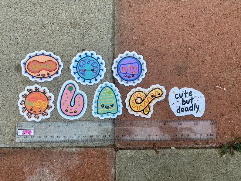 Cute Deadliest Viruses Sticker Pack - World's Deadly Viruses Kawaii ...