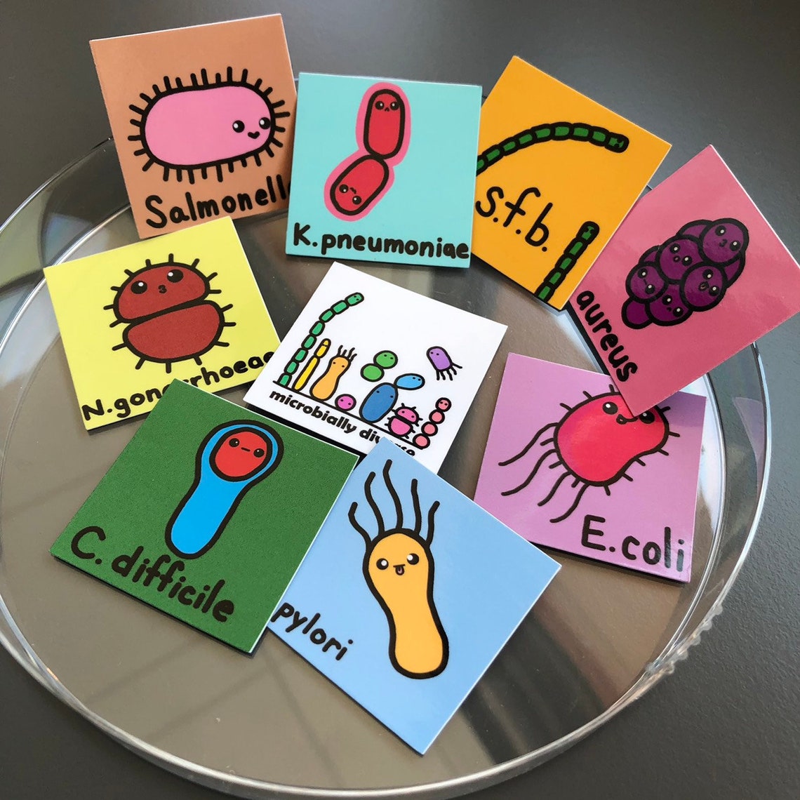 Cute Fat Bacteria Sticker Set - Etsy