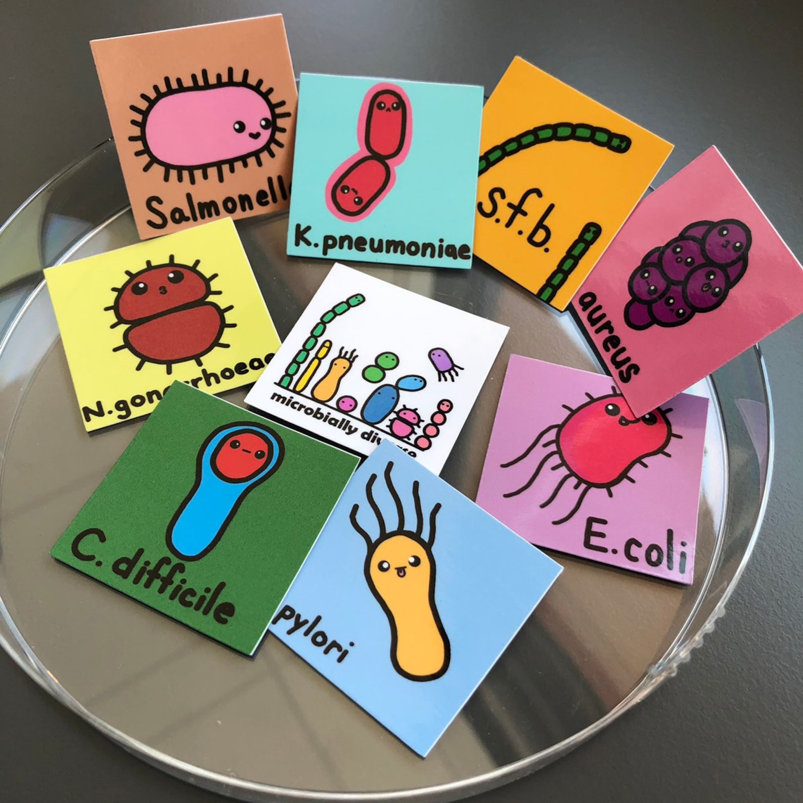 Cute Fat Bacteria Sticker Set - Etsy