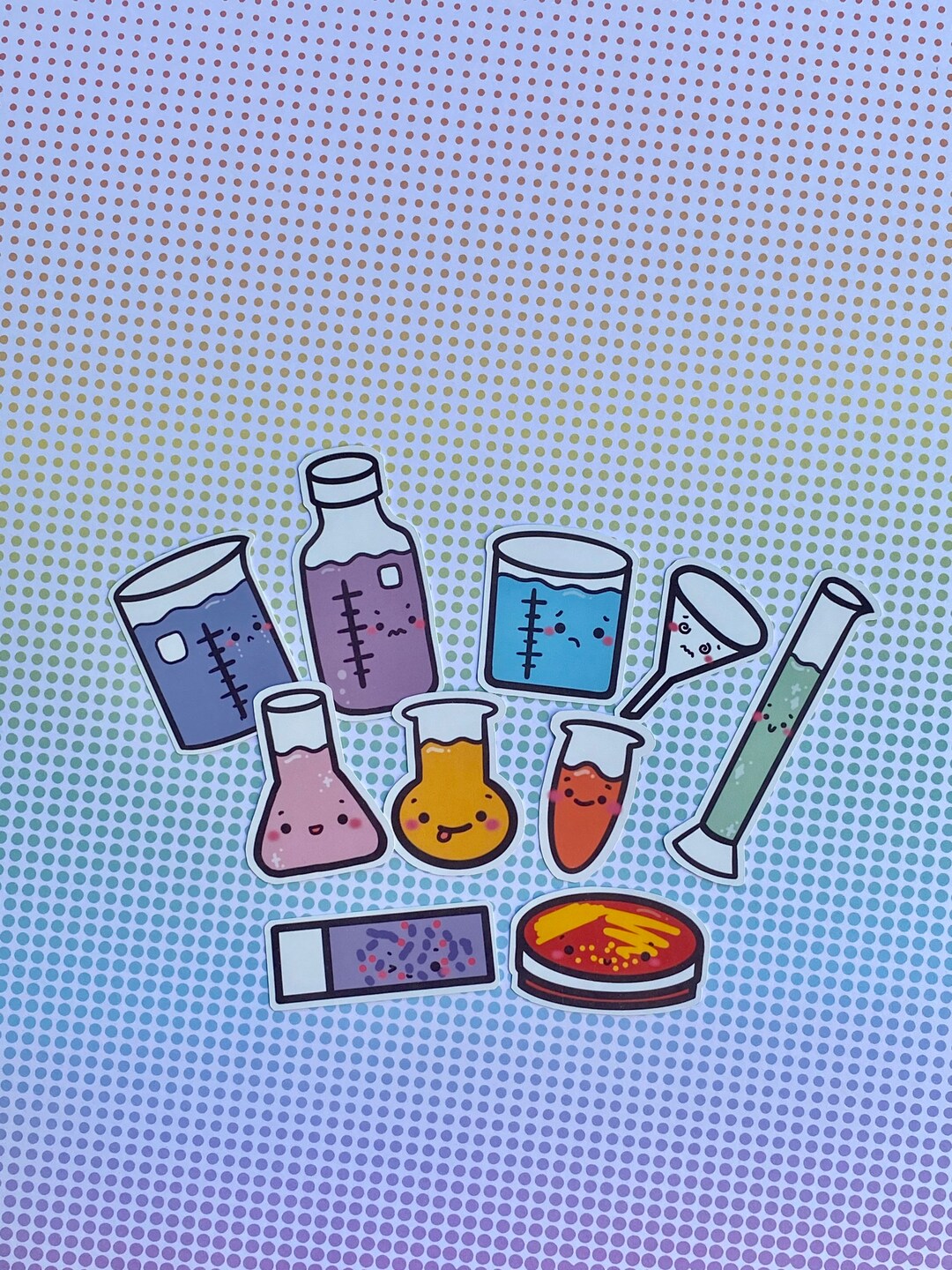 Cute Scientific Glassware Sticker Set - Etsy