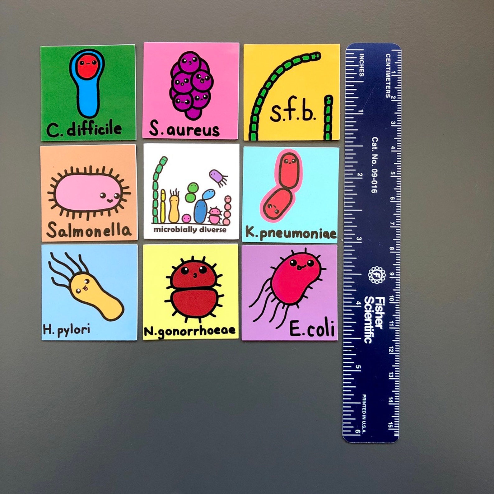 Cute Fat Bacteria Sticker Set - Etsy