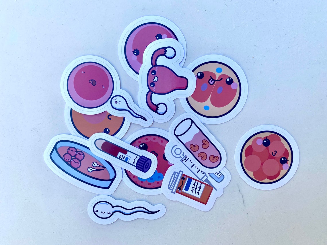 Cute IVF Fertility Sticker Set Science Kawaii In-vitro - Etsy