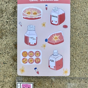 Cute Eukaryotic Cell Culture Sticker Sheet ~ Kawaii Science Planner ...