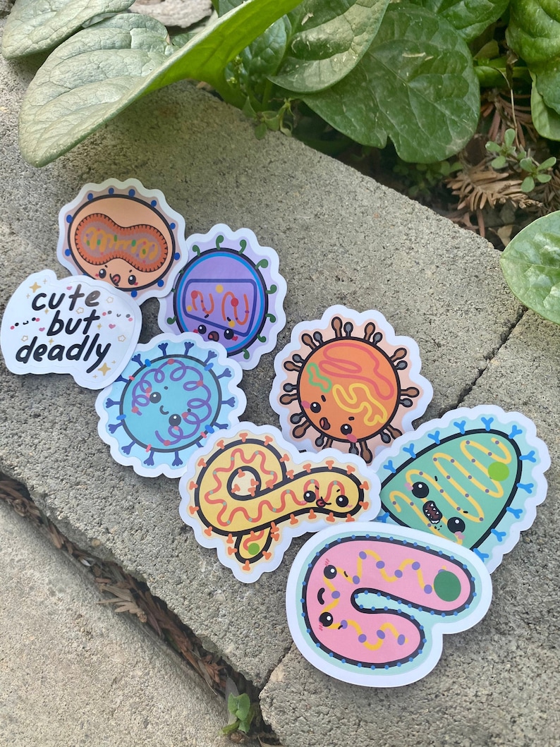 Cute Deadliest Viruses Sticker Pack World's Deadly - Etsy