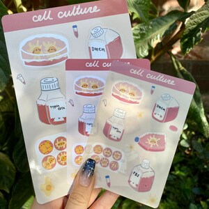 Cute Eukaryotic Cell Culture Sticker Sheet ~ Kawaii Science Planner ...