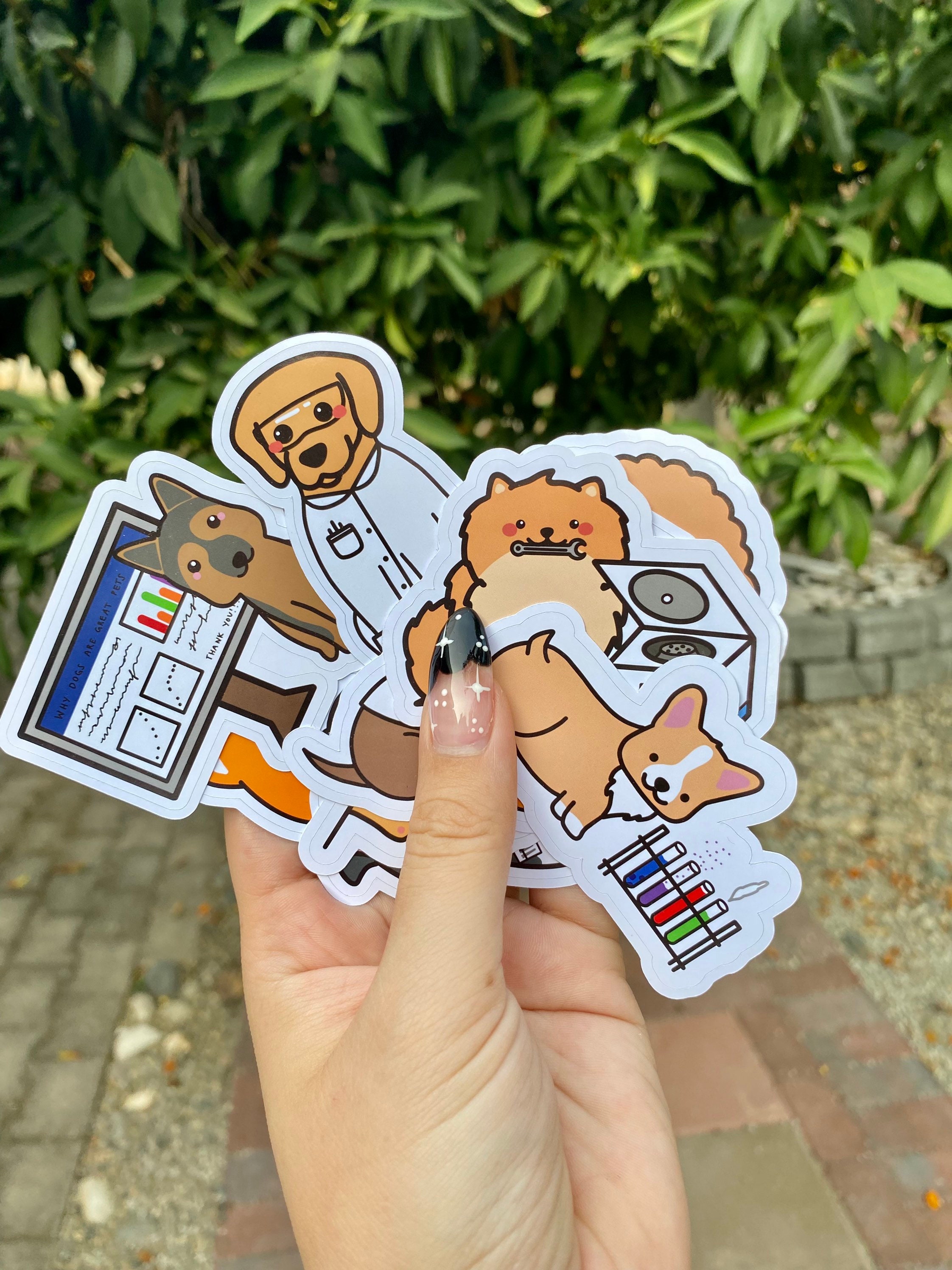 Cute Science Dogs Die Cut Sticker Set Scientist Doggos - Etsy