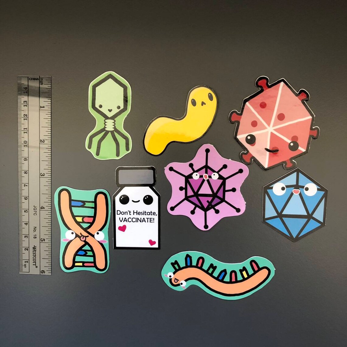 Cute Virus Sticker Set - Etsy UK