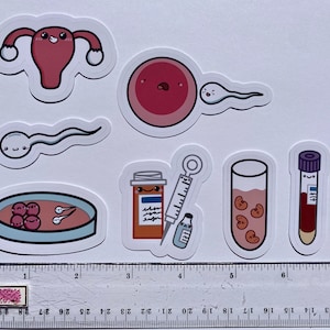Cute IVF Fertility Sticker Set ~ Science Kawaii In-vitro Fertilization ...