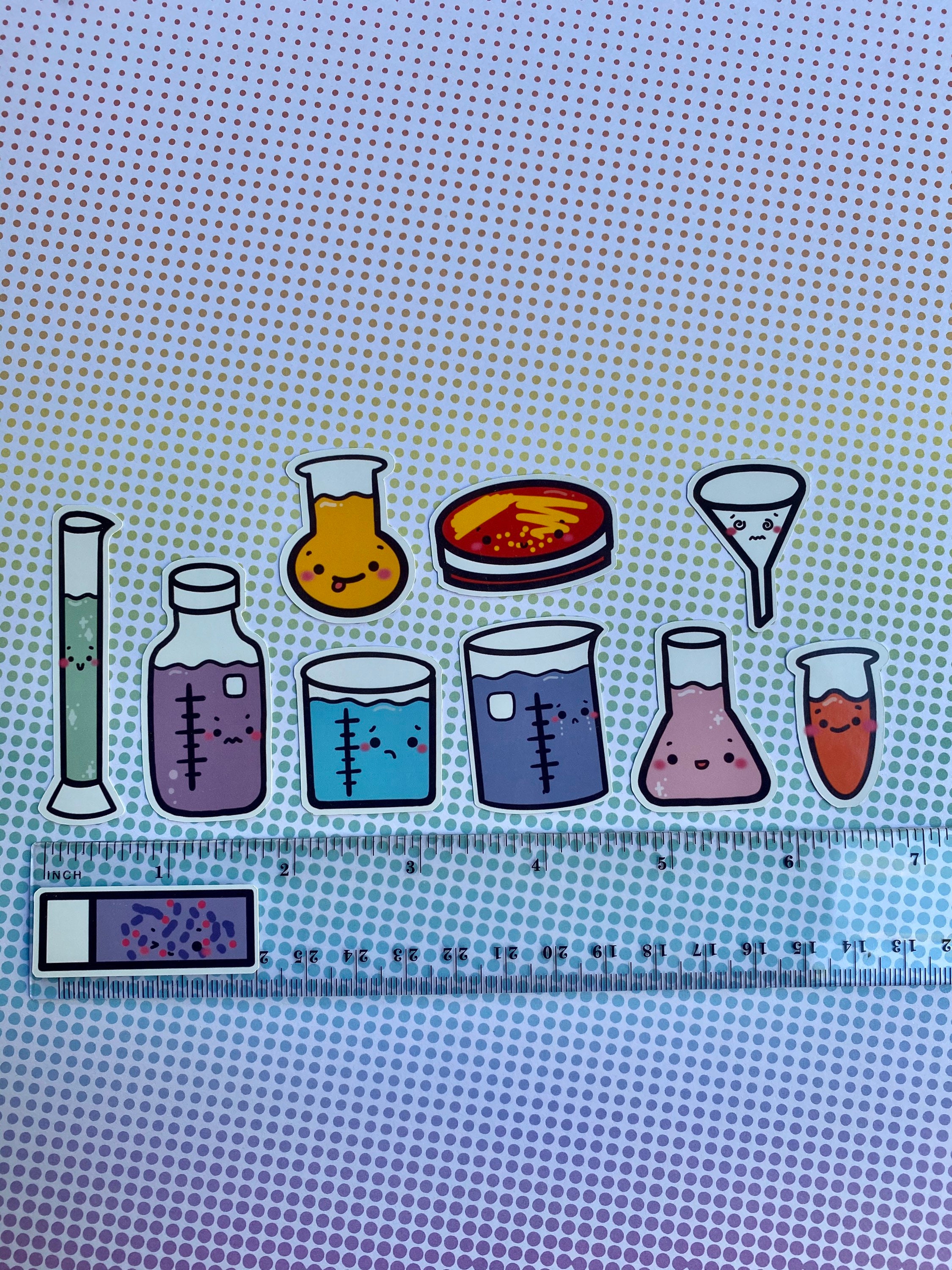 Cute Scientific Glassware Sticker Set | Etsy