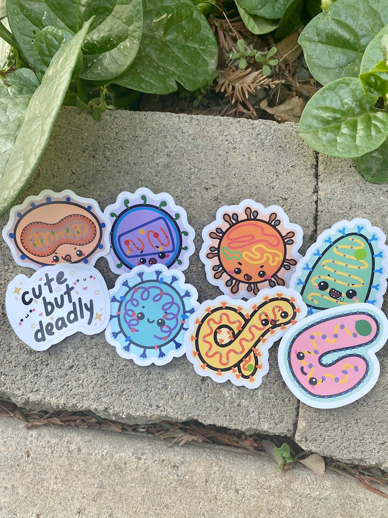 Cute Deadliest Viruses Sticker Pack - World's Deadly Viruses Kawaii ...