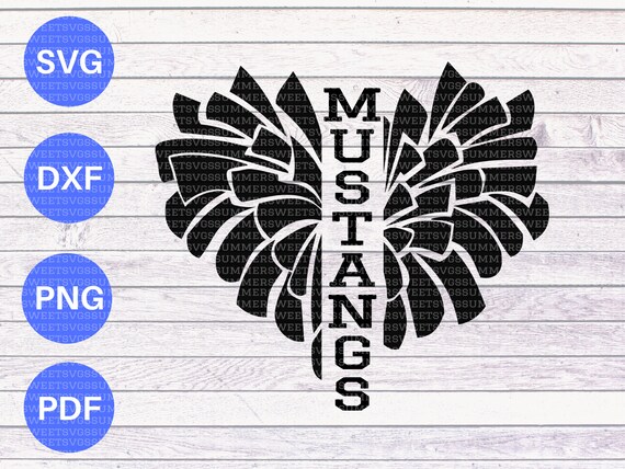 Mustangs Svg Cheer Svgcheerleader Svgpom Pom Cut Filecheer | Etsy