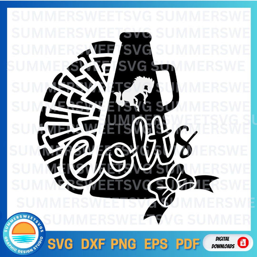 Colts Cheer SVG, Megaphone Svg, Cheer Mom Svg, Svg Png Dxf, Files for ...