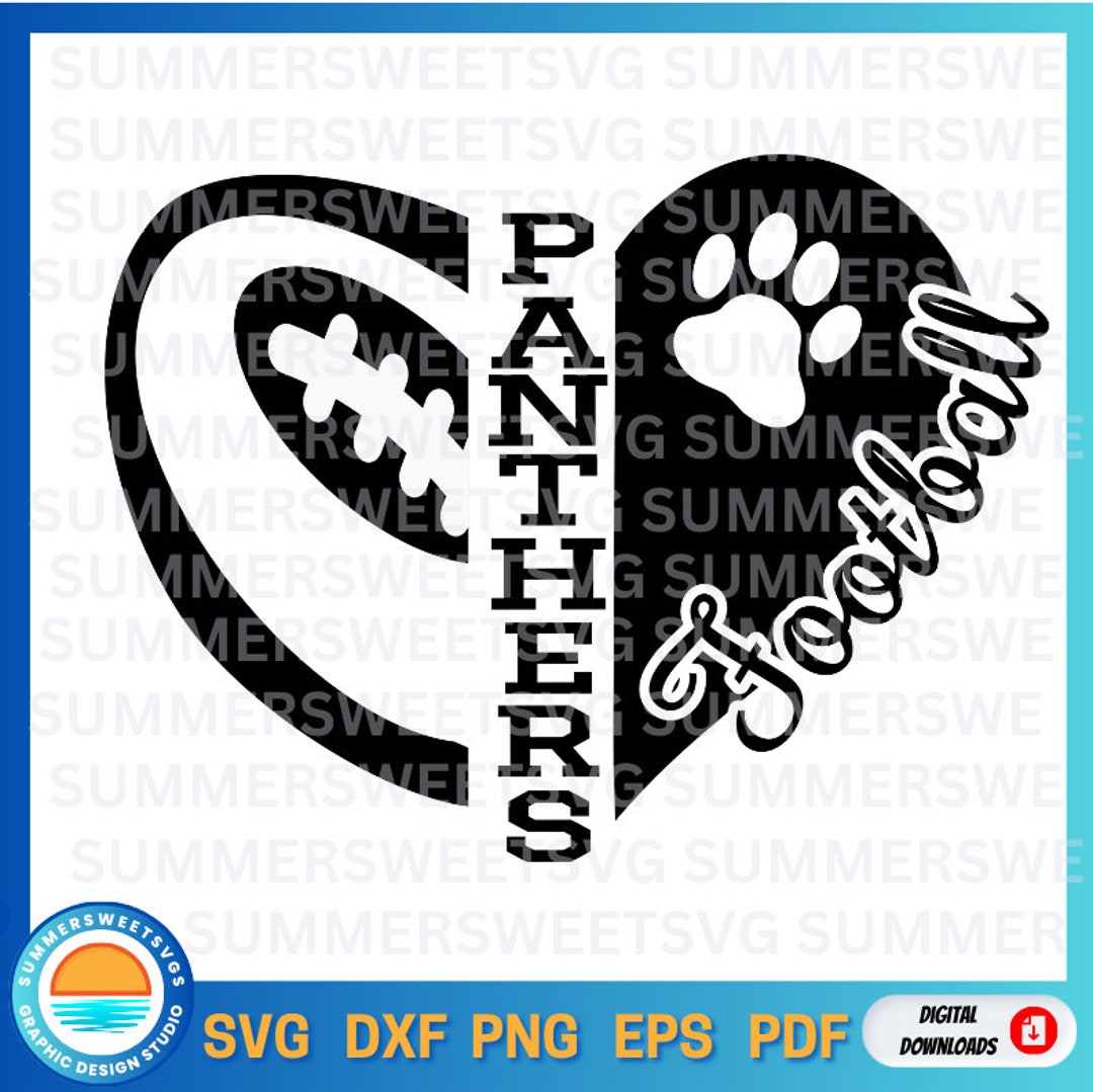 Panthers SVG, archivo de corte cricut, monograma, huellas de pantera ...
