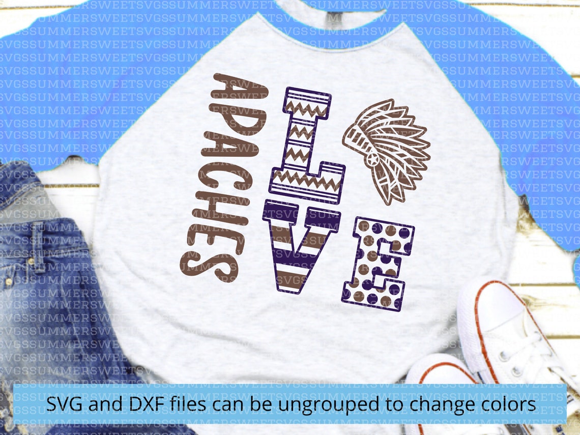 Love Apaches SVG Apaches Team Spirit Teacher Student Shirt - Etsy