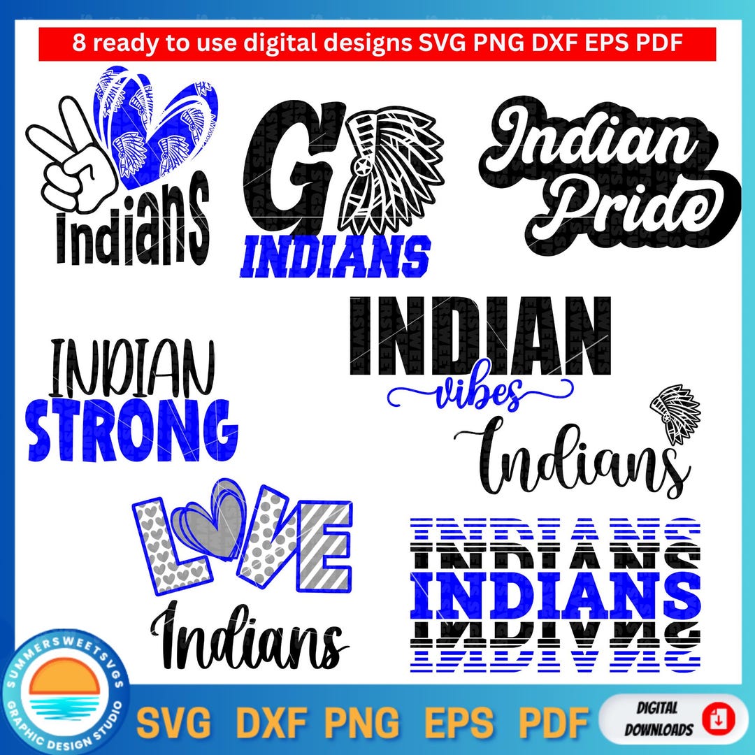 Indians Svg Bundle, Indian SVG, Brave SVG, Cheerleader, Cheer Mom Svg ...