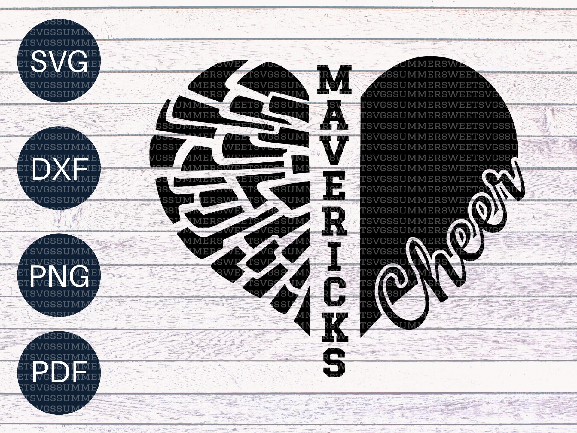Mavericks Cheer SVG Cheer Heart Svg Team Spirit Svg Png - Etsy