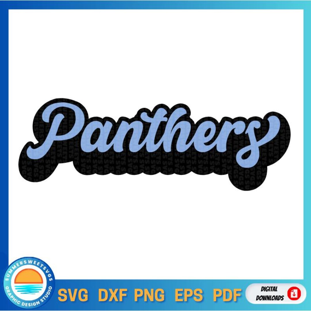 Panthers Svg, Retro Style Svg, Retro Tshirt Design, Retro Team Spirit ...