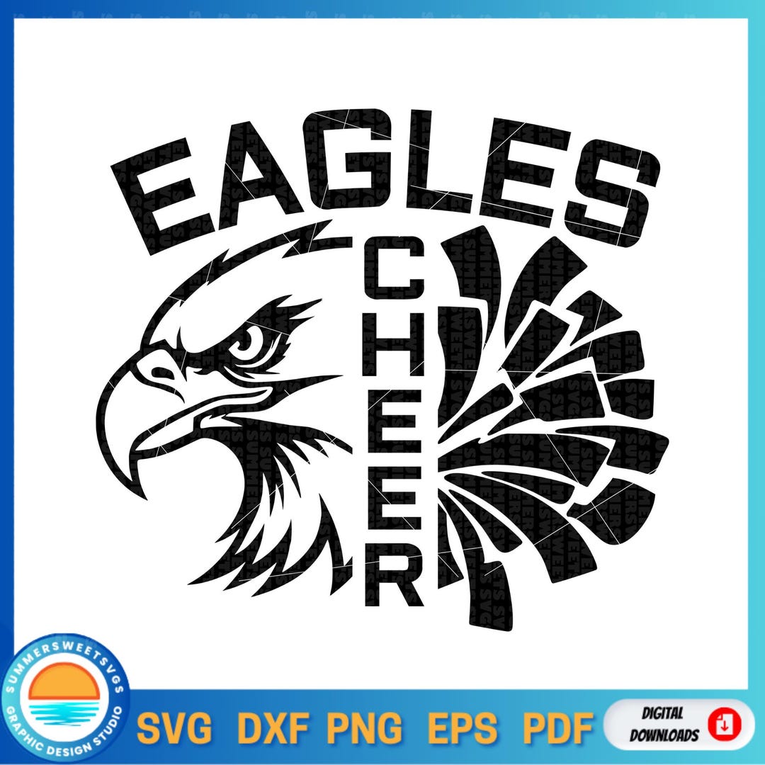 Eagle Svg, Cheer Svg, Team Spirit Svg, Cheerleader Design, Eagle Face ...