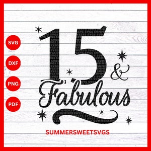 15th Birthday SVG, 15 Years Old, Girls Birthday Svg, Happy 15th ...