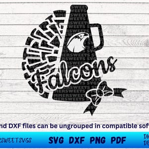 Falcons SVG, Cheerleader Png,falcon Png,cheer Svg, Megaphone Svg,pom ...