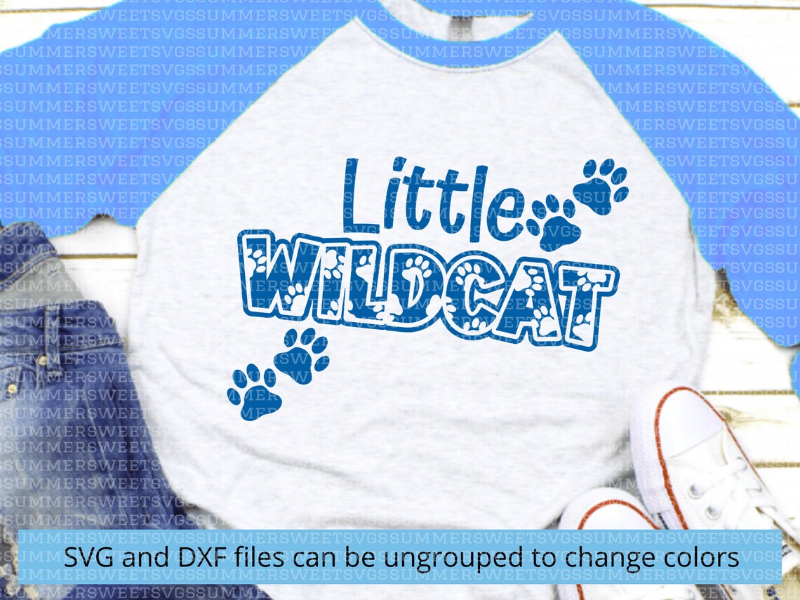 Wildcat SVG Paw Print SVG Little Wildcat Elementary School - Etsy
