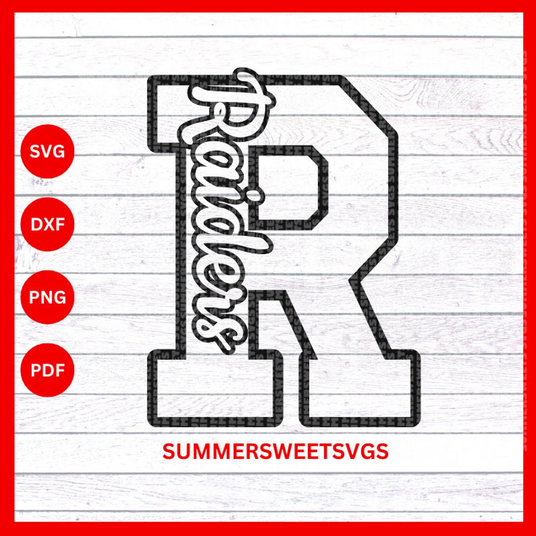 School Pride SVG Dxf Png Cheer School Spirit Raiders Letter R Cut File ...