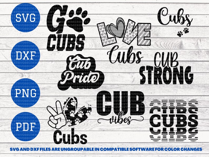 Cubs Svg Bundle Cubs SVG Paw Print SVG Cheerleader Cheer - Etsy