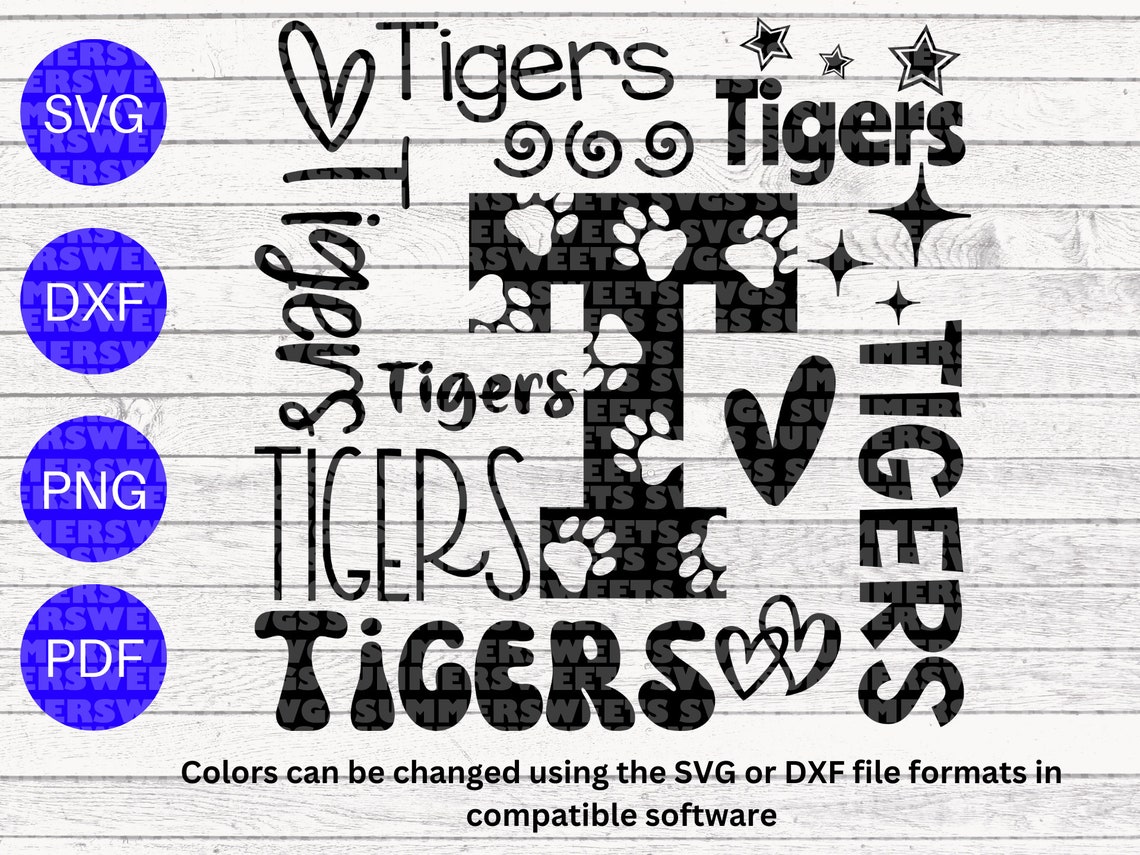 Tigers Typography Svg Tigers Svg Tigers Cheer Svg Team - Etsy
