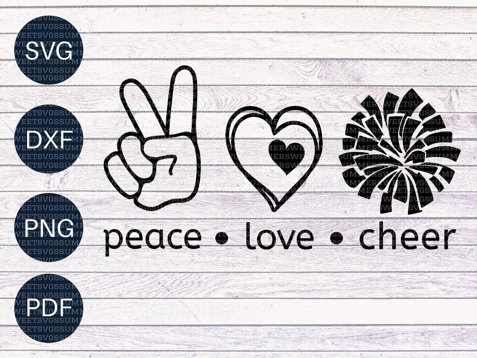 Peace Love Cheer Svg Love Cheer Cheerleader Svg File Cheer - Etsy