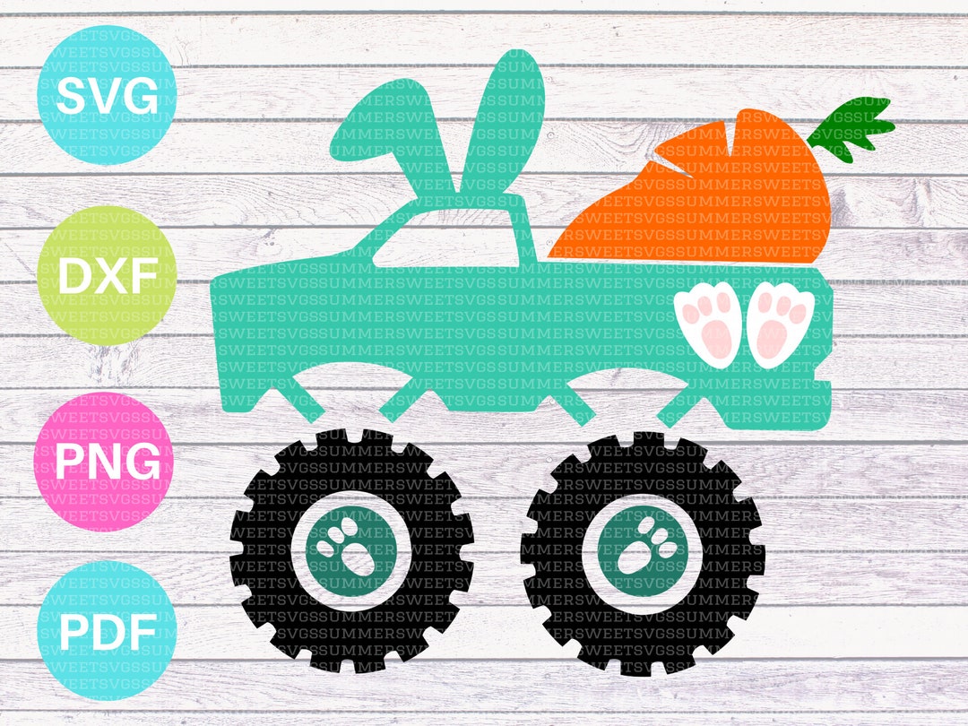 Monster Truck SVG, Bunny Truck SVG, Boys Easter Svg, Easter Svg, Png ...