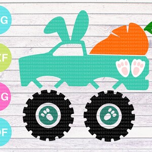 Monster Truck SVG, Bunny Truck SVG, Boys Easter Svg, Easter Svg, Png ...