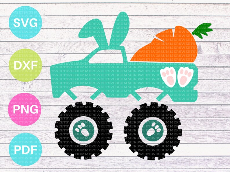 Monster Truck SVG Bunny Truck SVG Boys Easter Svg Easter - Etsy