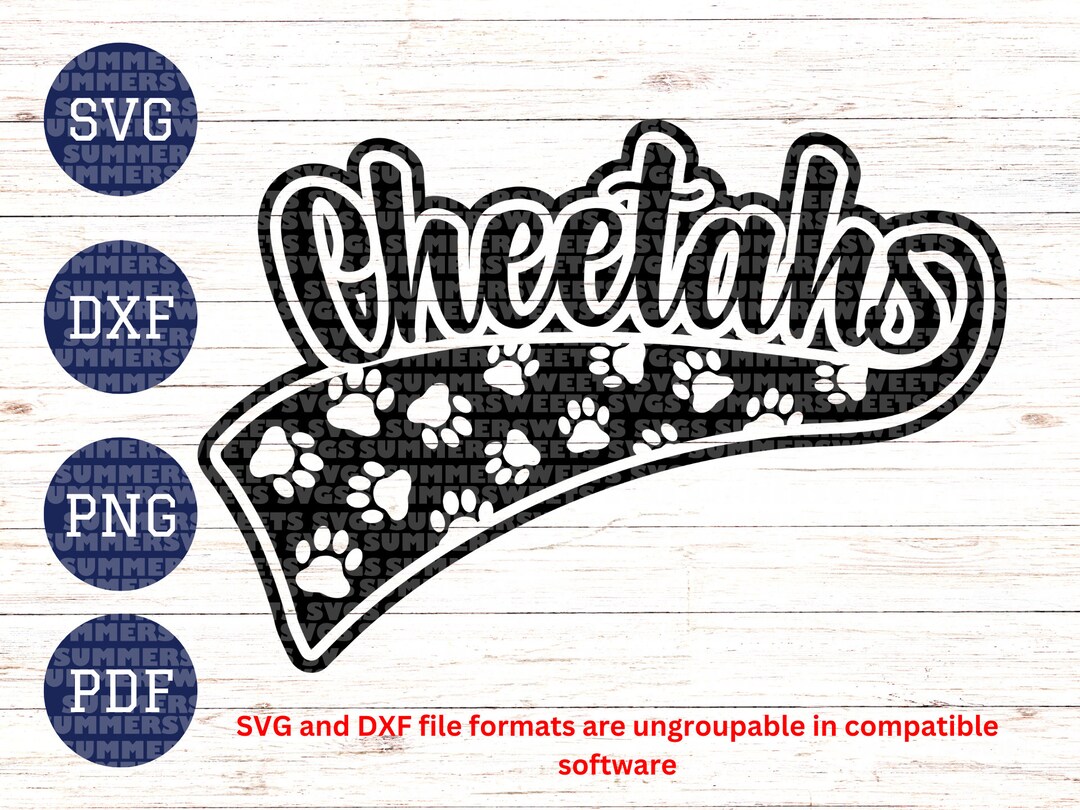 Cheetahs SVG Cheetah Png Paw Print SVG School Spirit - Etsy UK
