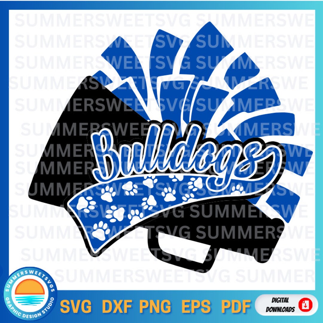 Bulldogs Cheer Svg, Bulldog Cheer Svg, School Spirit Svg, Pom Pom Svg ...