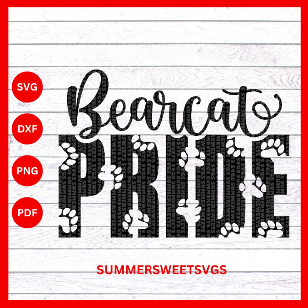 Bearcat Pride SVG Paw Print Svg Team Spirit Svg Pride Shirt - Etsy
