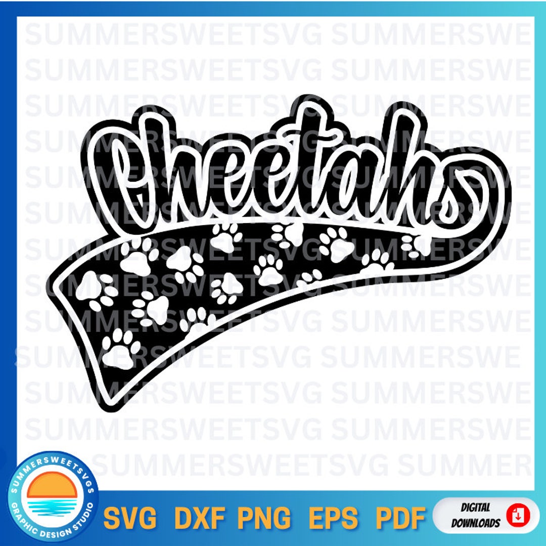 Cheetahs SVG, Cheetah Png, Paw Print SVG, School Spirit, Mascot Svg ...
